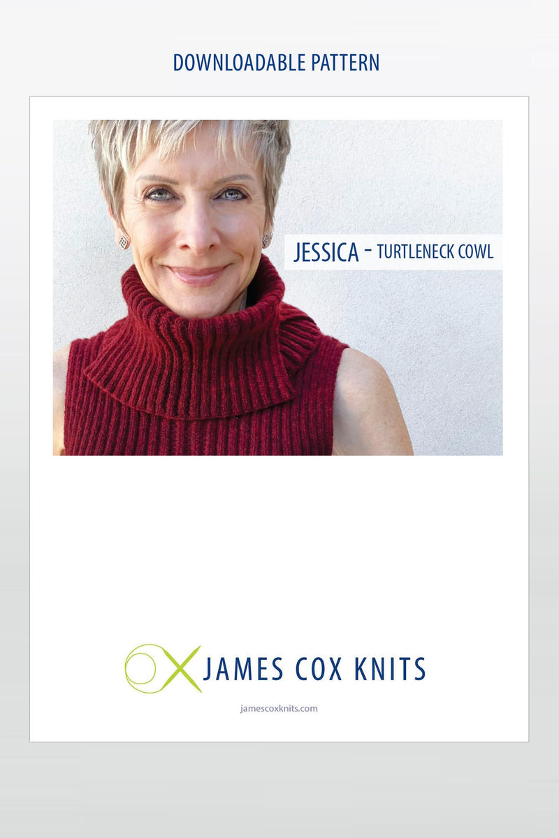 Jessica Turtleneck Cowl Designer Knitting Pattern – James Cox Knits